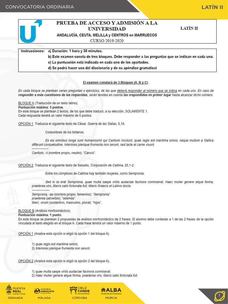 Latin II 2020 | PDF | Literatura latina