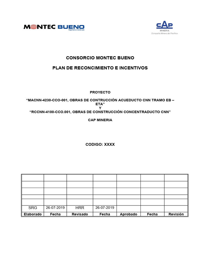 Plan de REconocimiento e Incentivo Montec Bueno | PDF