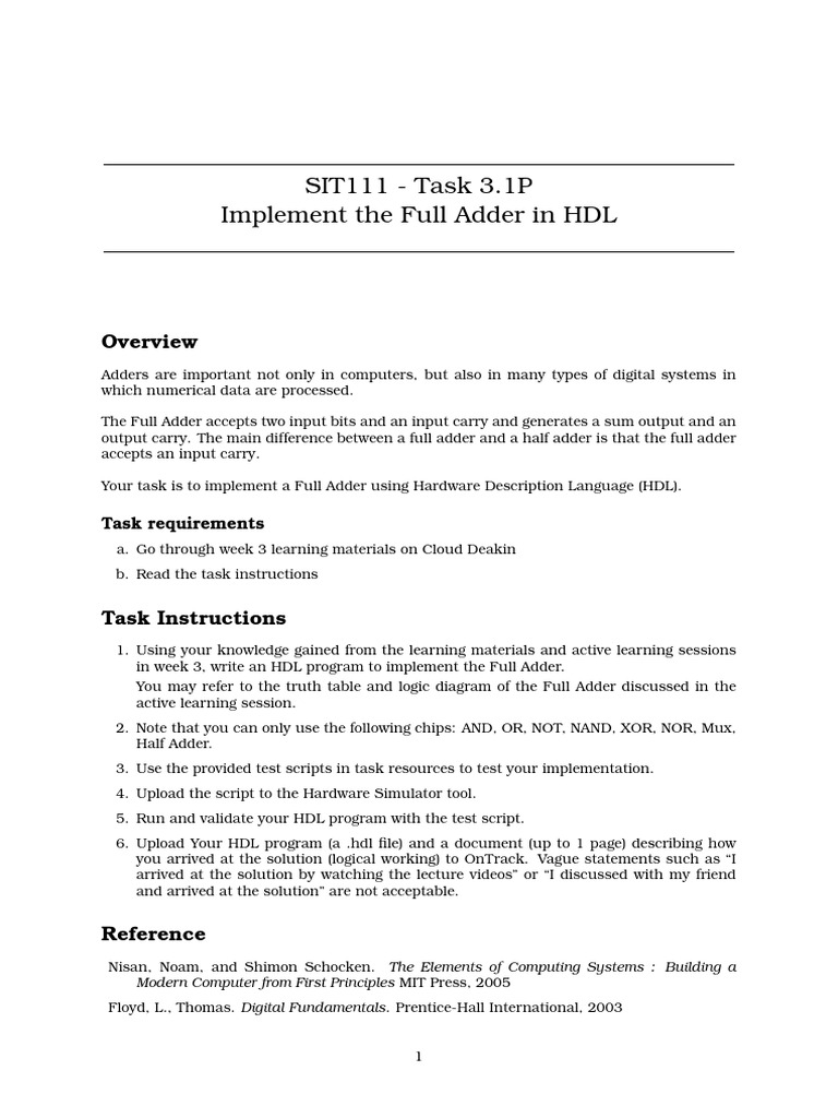 SIT111 3.1P TaskSheet | PDF