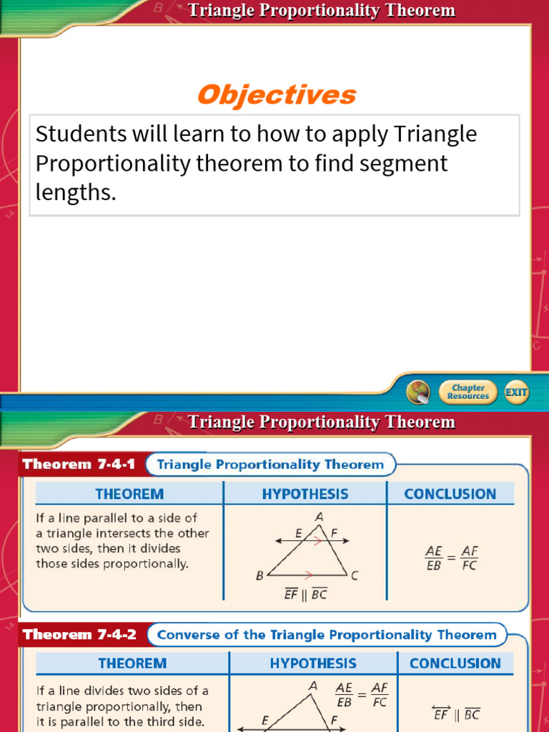 Triangle Proportionality Theorem | PDF | Triangle | Theorem