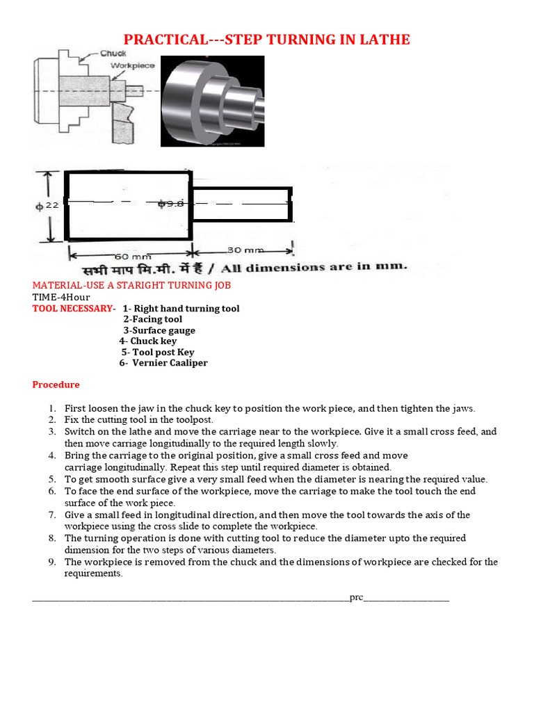 Step Turning in Lathe | PDF