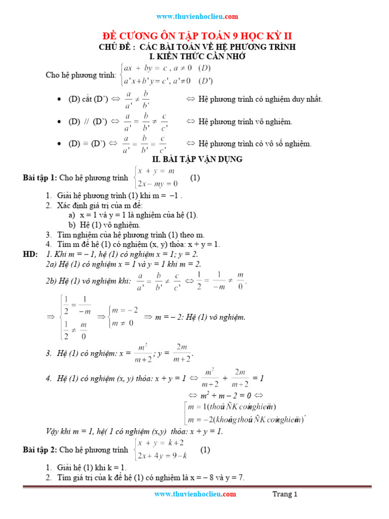De Cuong On Tap Toan 9 Ky II Co Dap An | PDF