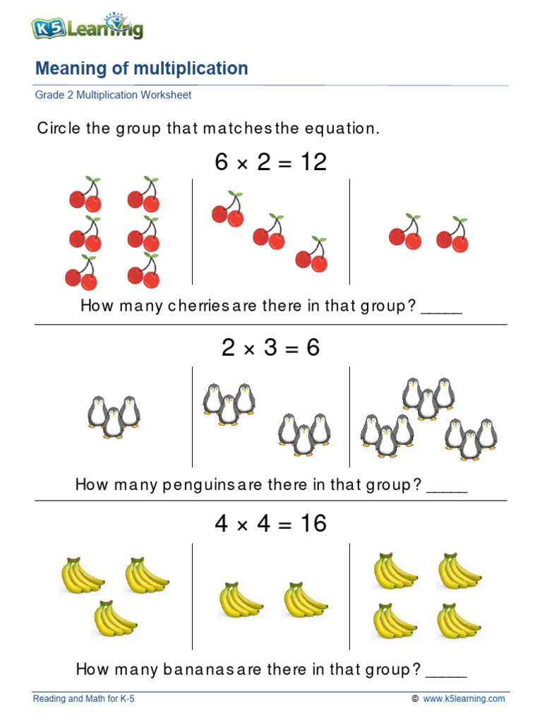 Meaning of Multiplication Worksheet | PDF