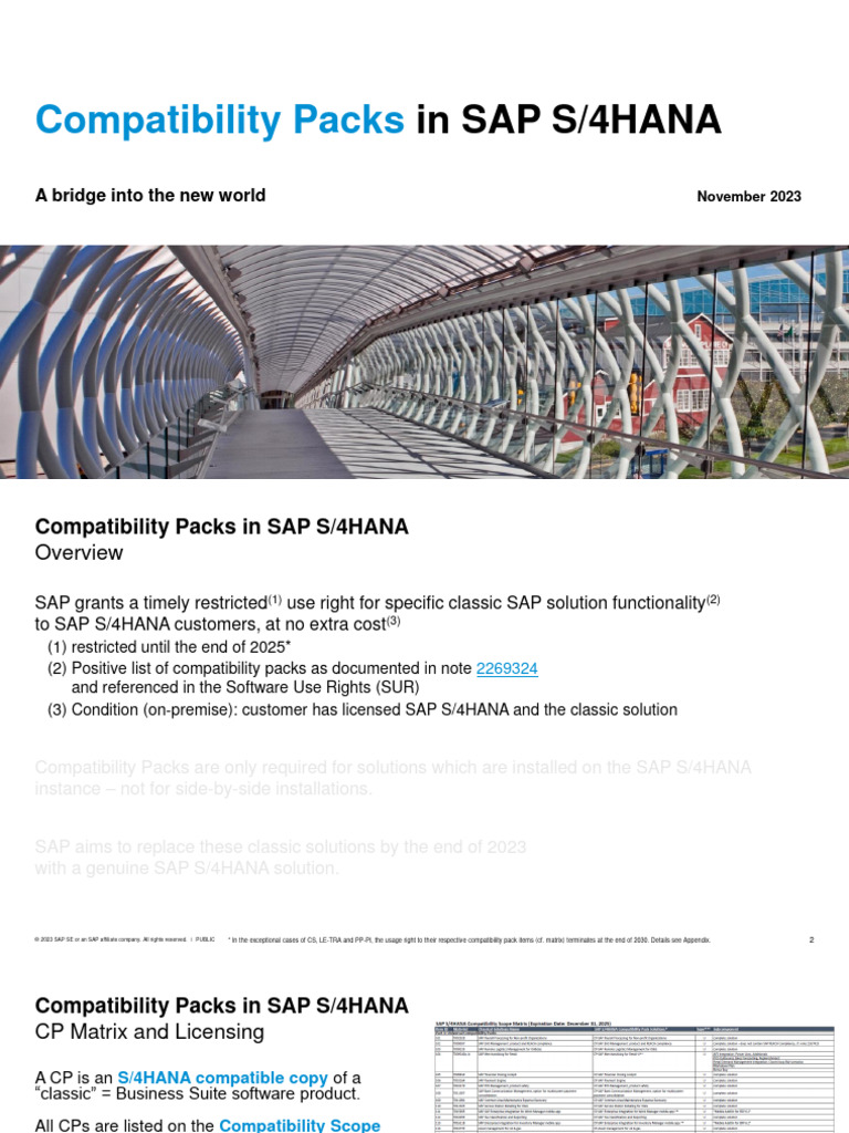 S4HANA CompatibilityPacks OverviewPresentation V6.6 November2023 | PDF ...