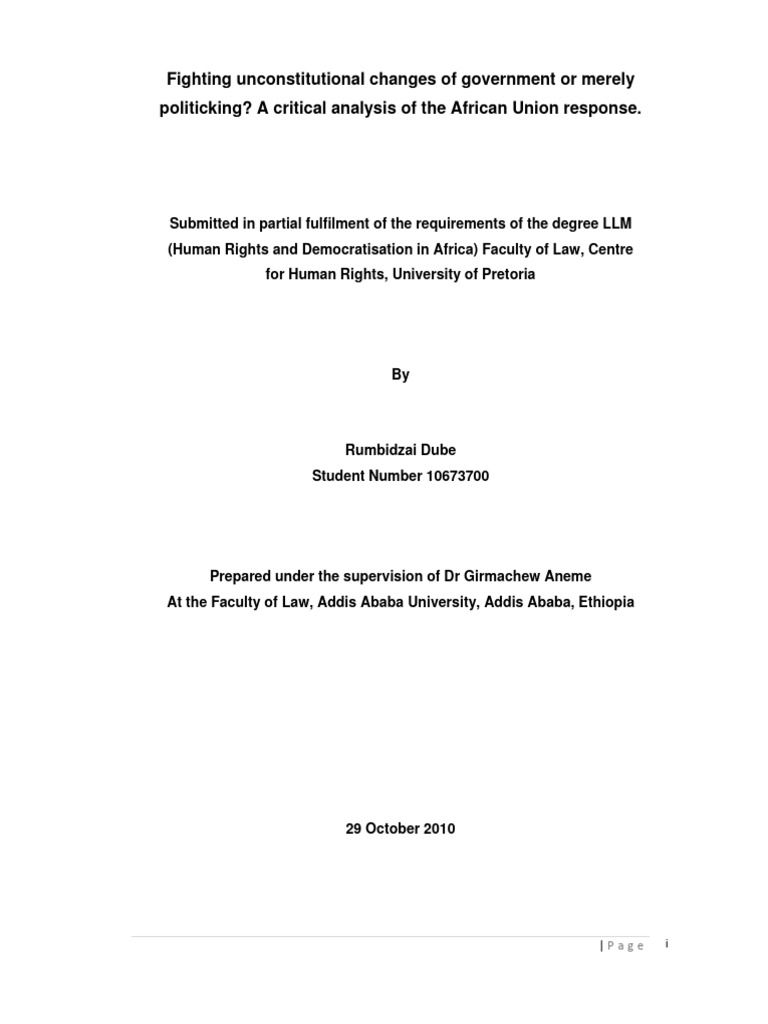 Fighting Unconstitutional Changes of Government or Merely Politing ...