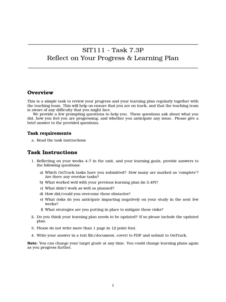 SIT111 7.3P TaskSheet | PDF