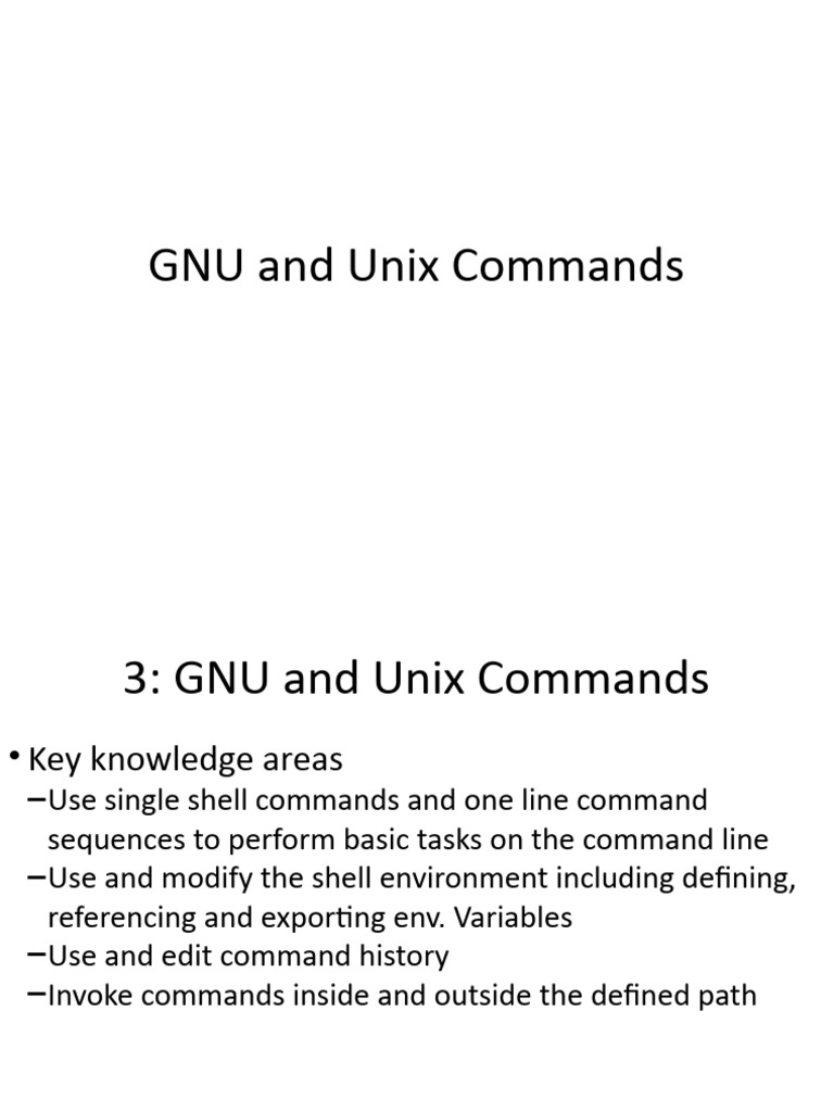 103 - GNU and Unix Commands | PDF | Computer Engineering | Computer Programming