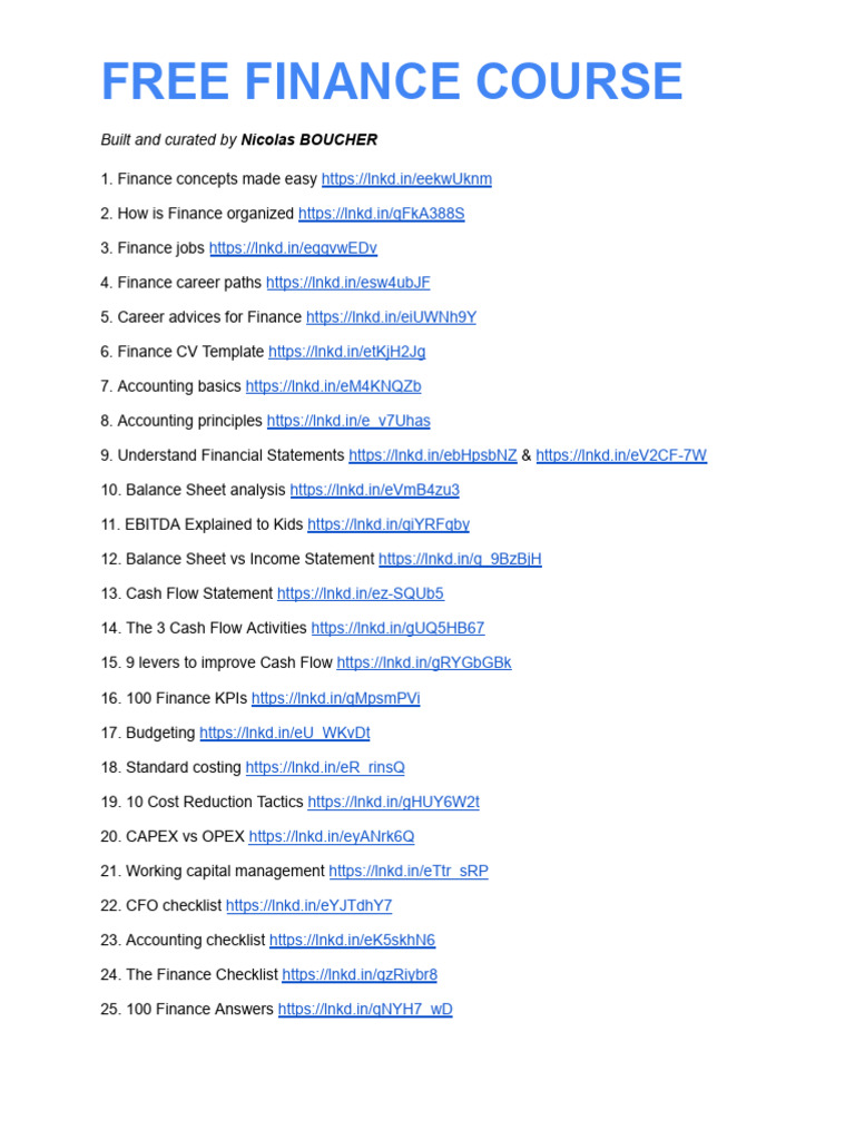 FREE FINANCE COURSE (V 2024) | PDF