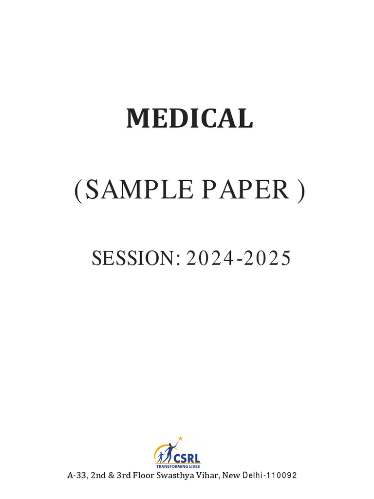 Set 2s Medical Selection Test Paper 2024 2025 Final Medical