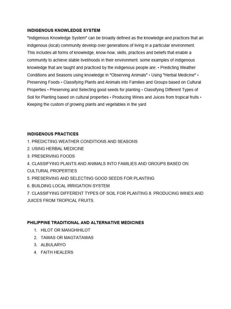 Indigenous Knowledge System | PDF | Traditional Knowledge | Science