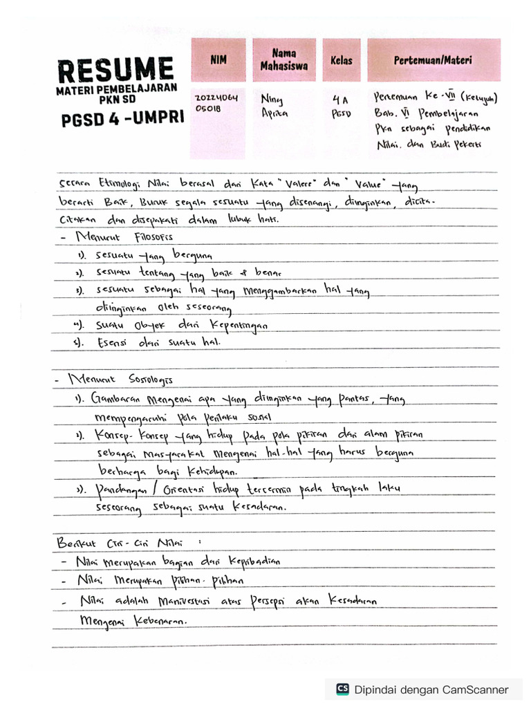 018 - Ning Aprita - Resume 6 PKN | PDF