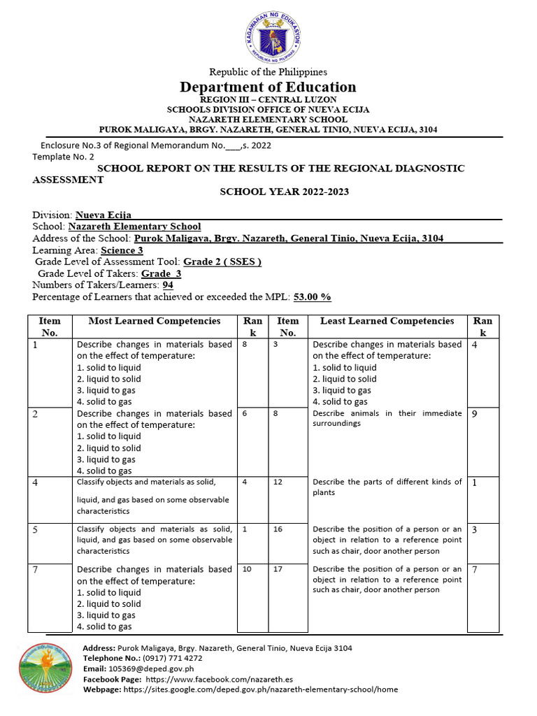 Science RDA Grade 3 | PDF