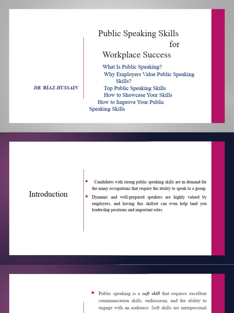 Public Speaking Skills | Download Free PDF | Public Speaking | Skill