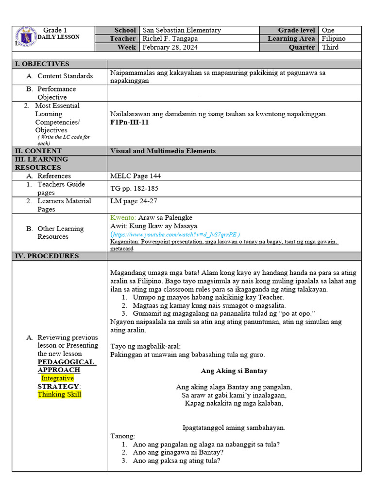 COT 3rd QTR Filipino 1 1 | PDF