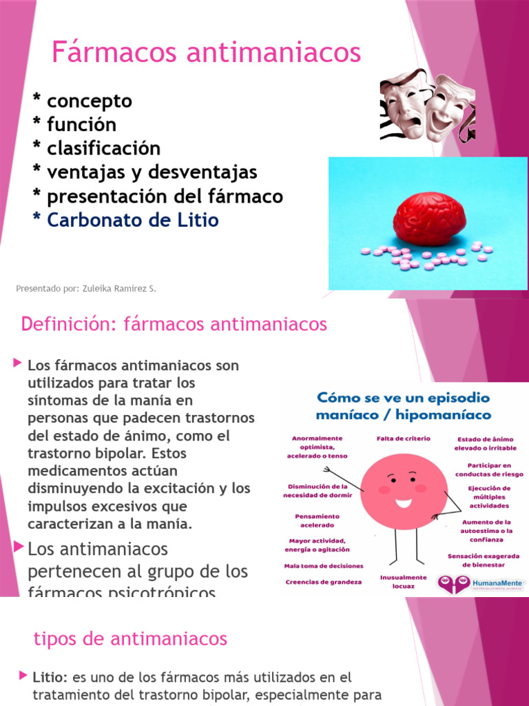 Fármacos Antimaniacos Zuleika | PDF | Manía | Desorden bipolar