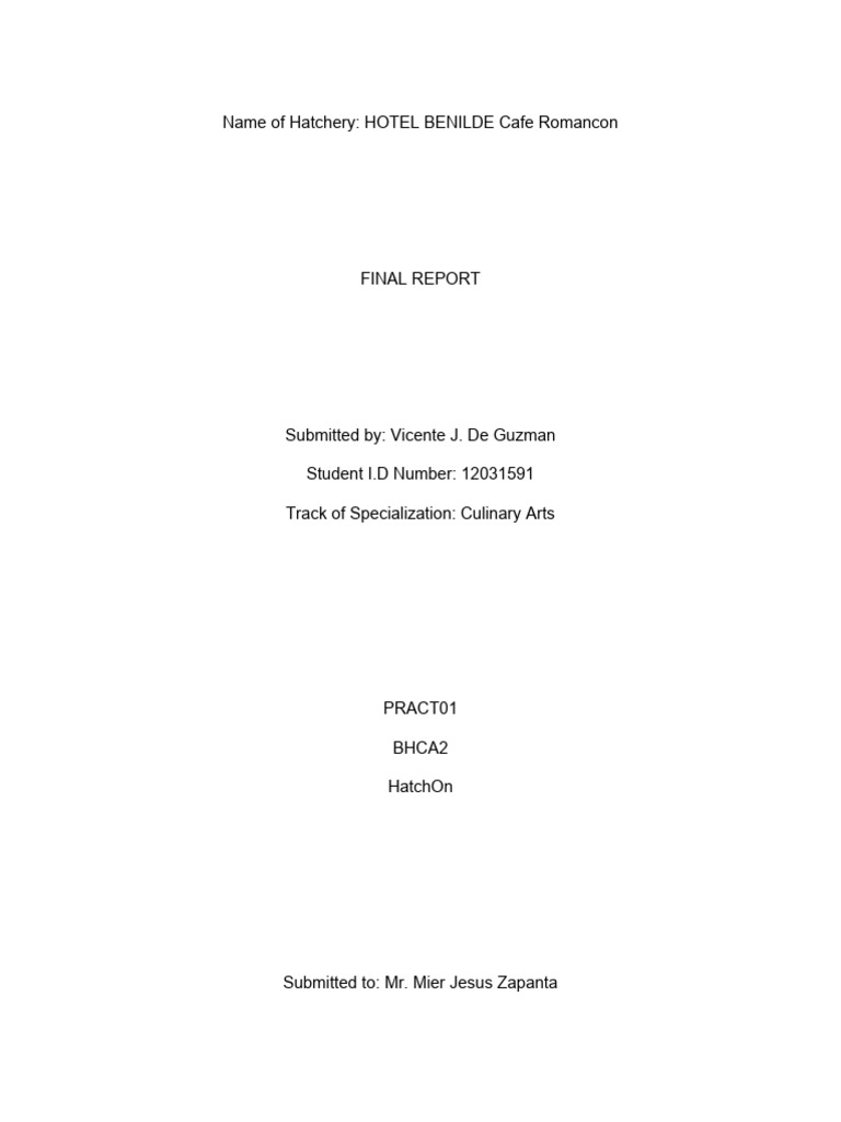 PRACT1.0 Final Report de Guzman V. | PDF | Leadership | Mindset
