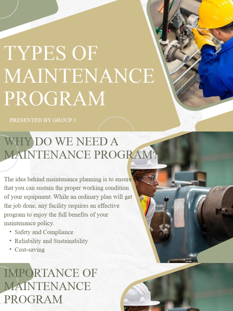 Types of Maintenance Programs Explained | PDF | Reliability Engineering ...