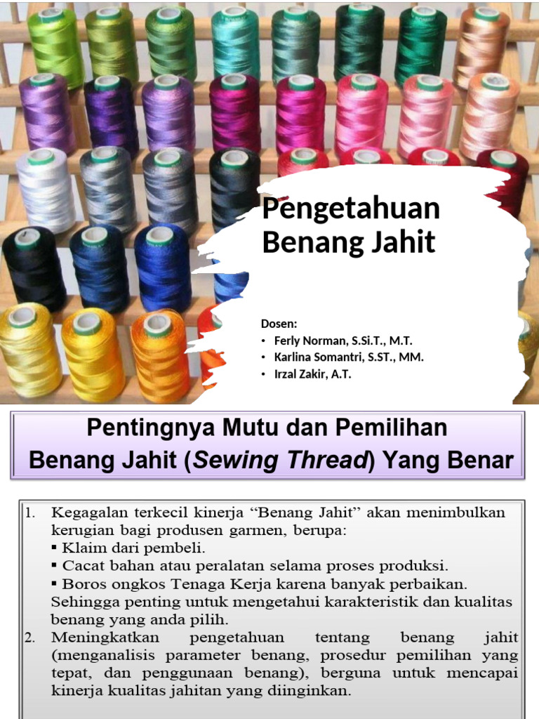 Karakteristik dan Kualitas Benang Jahit | PDF