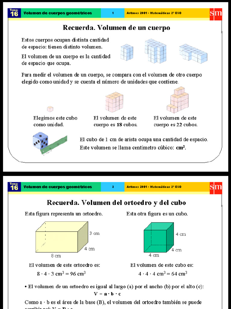 Volúmenes de Cuerpos Geométricos | PDF