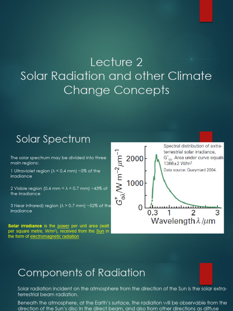 Lecture 2 - Solar Radiation | PDF | Greenhouse Gas | Greenhouse Effect