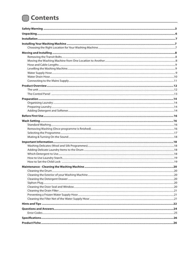Logik L814WM16 User Manual (English - 28 Pages) | PDF | Washing Machine | Laundry