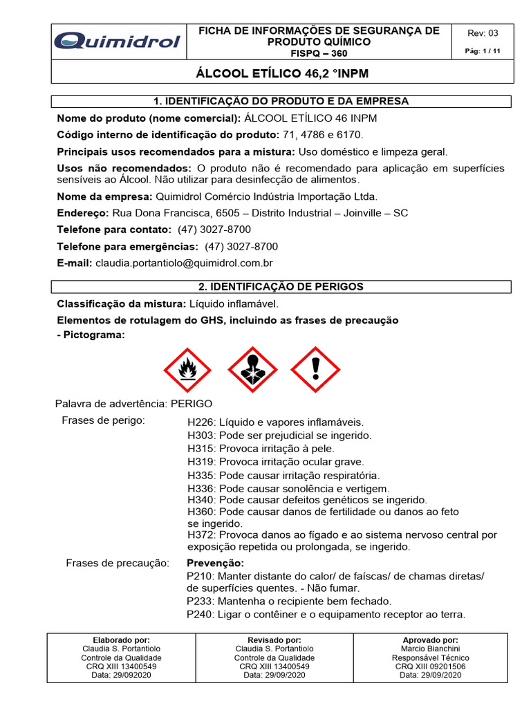 Alcool Etilico | PDF | Etanol