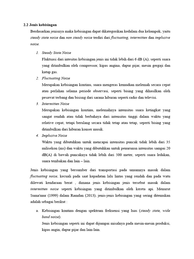 Jenis Dan Dampak Kebisingan Permukiman | PDF