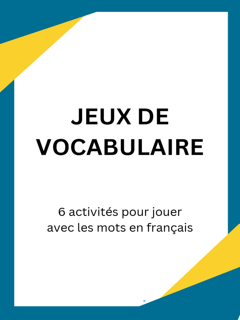 Activités ludiques de vocabulaire français | PDF | Fruits comestibles ...