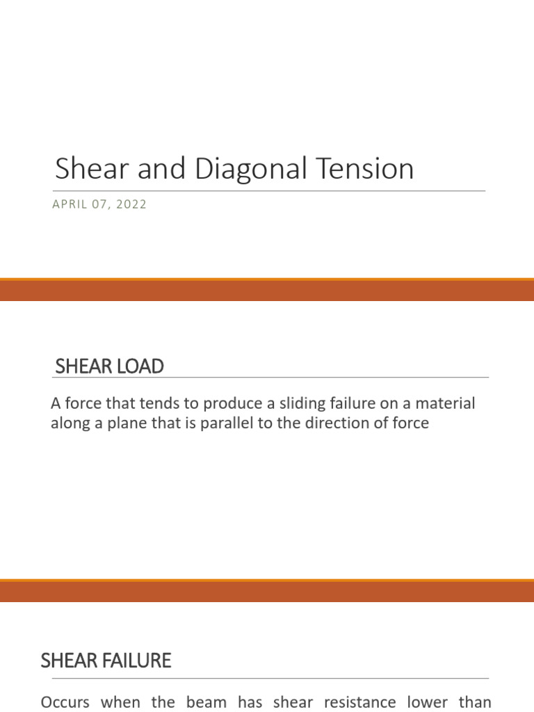 Shear and Diagonal Tension | Download Free PDF | Beam (Structure ...