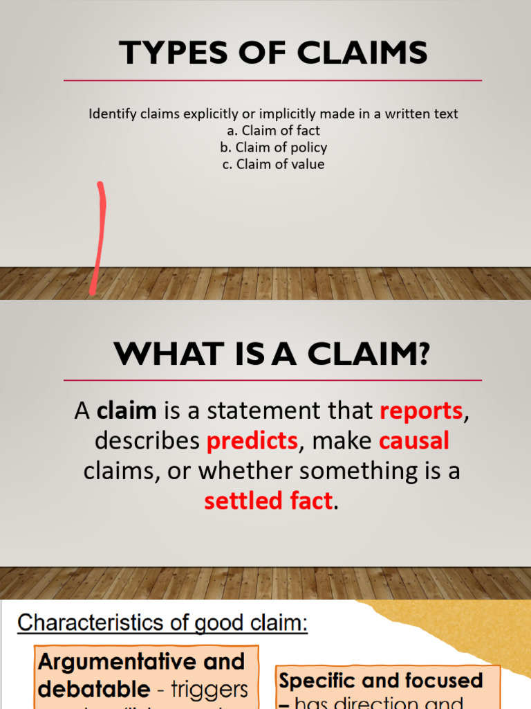 RWS Q3 M3 Types of Claims | PDF