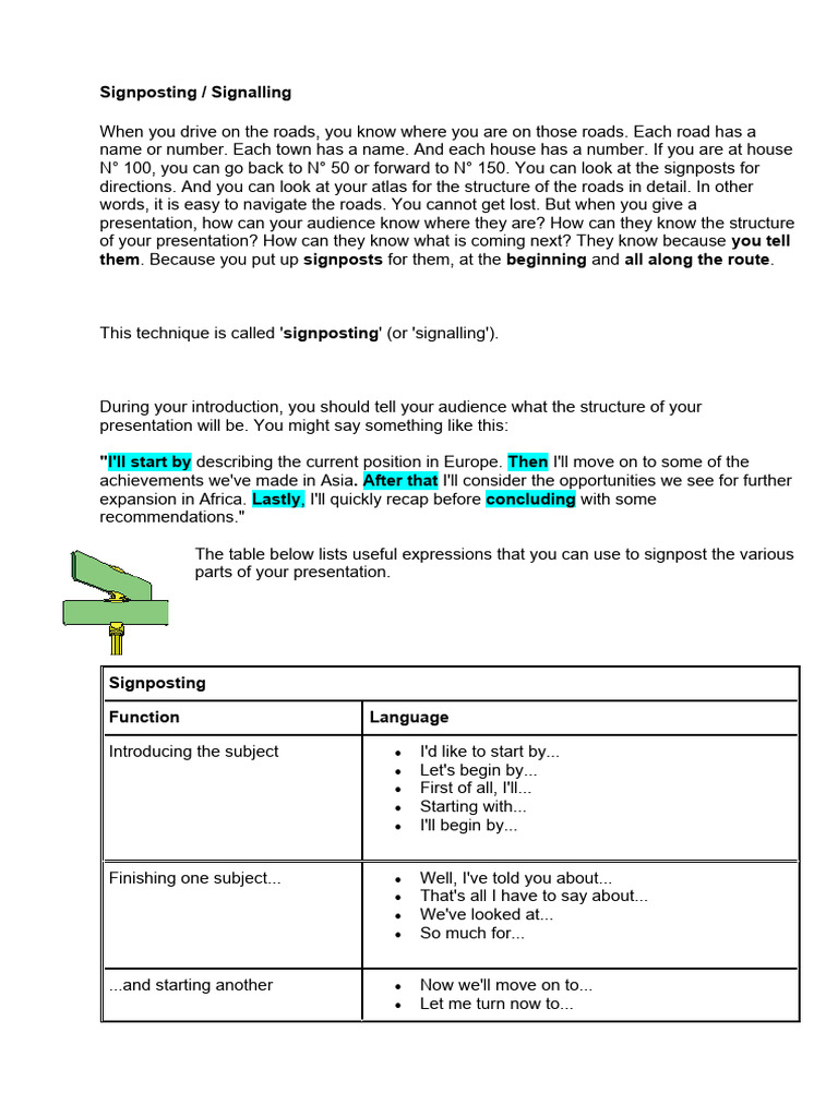 Signposting Language | PDF