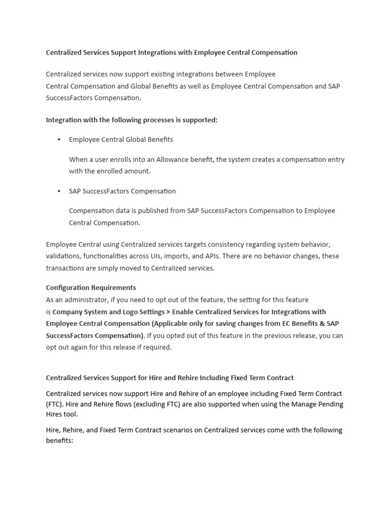 Centralized Services 2H 2023 | PDF | Employment | Software