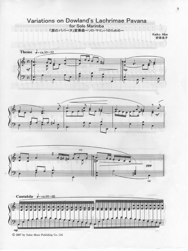 Variations On Dowland's Lachrimae Pavana | PDF