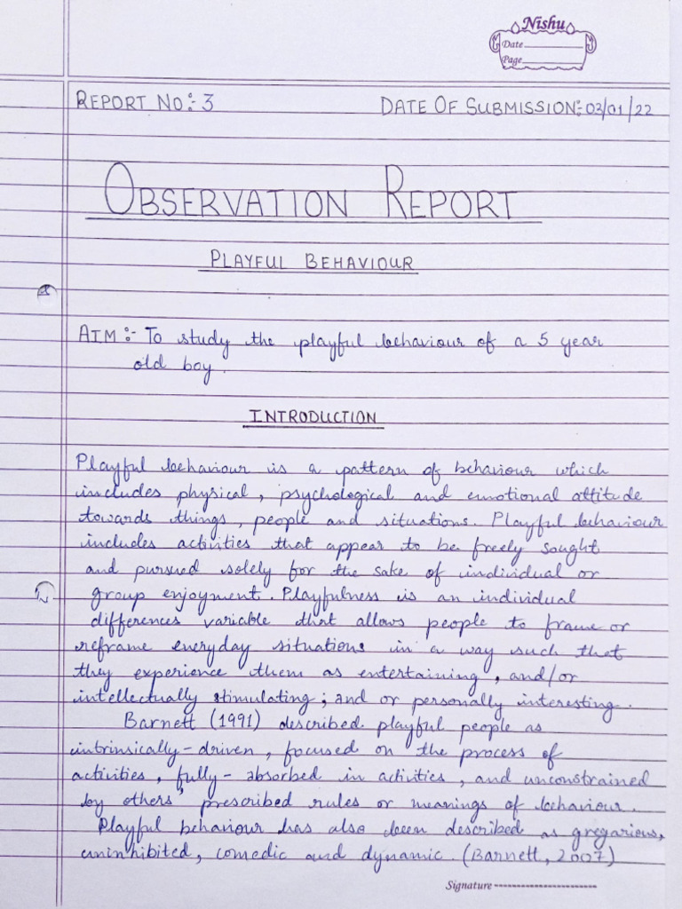 Observation Report by Himadri Pandey | PDF