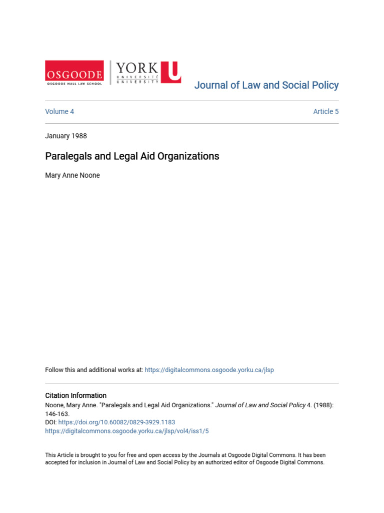 Paralegals and Legal Aid Organizations | PDF | Paralegal | Lawyer