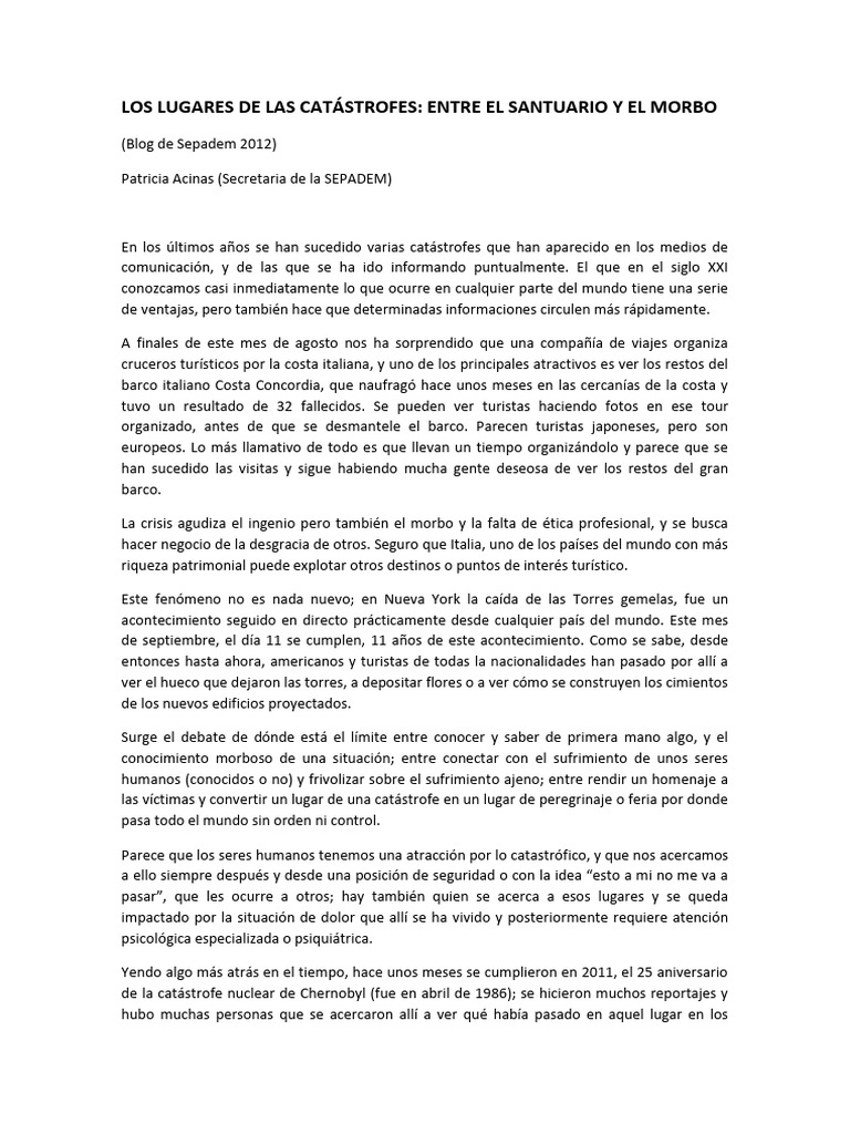 Lugares De Catástrofe Santuario Morbo Pdf