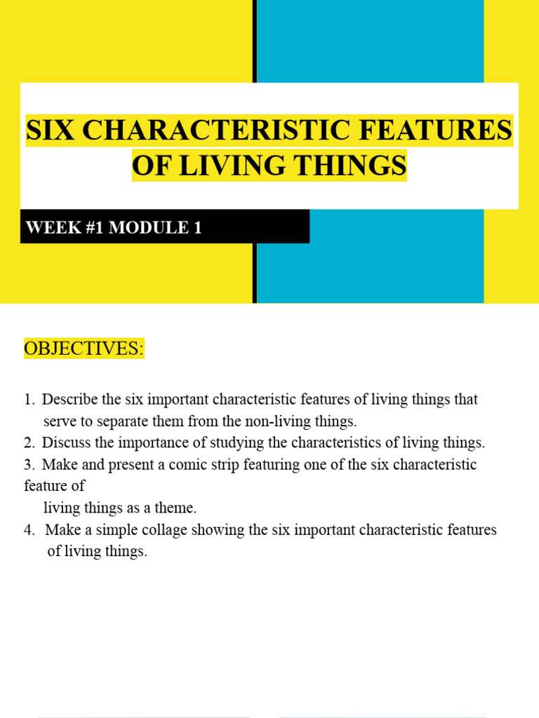 Six Characteristic Features of Living Things | PDF | Chemical ...