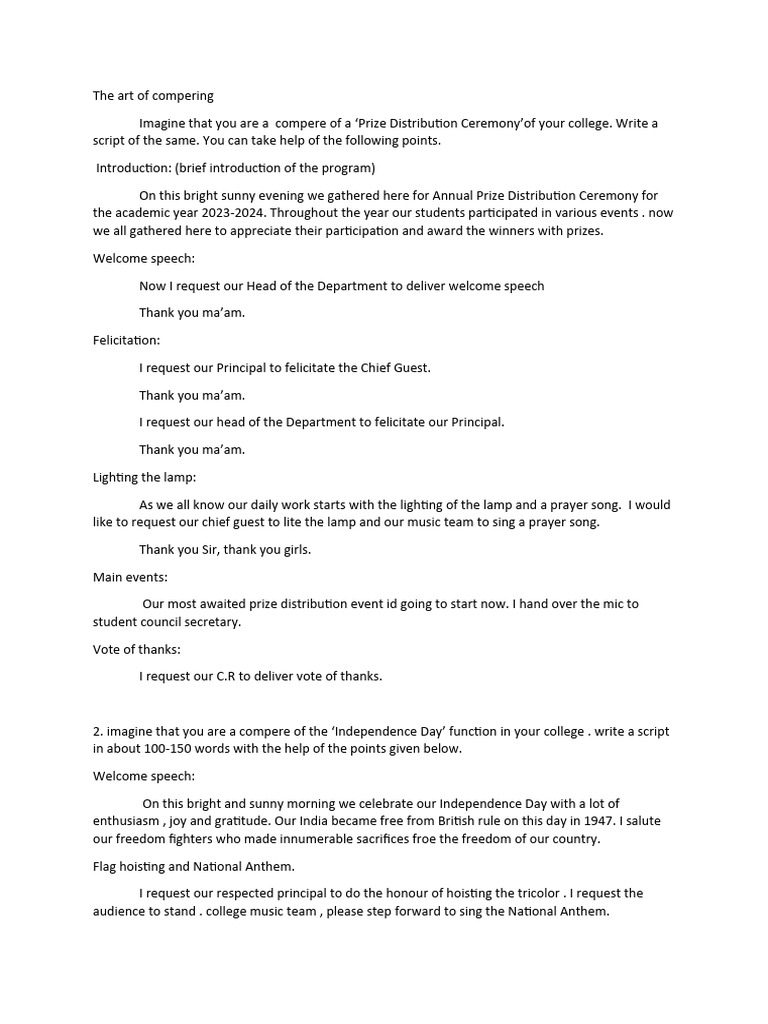 Art of Compering | PDF