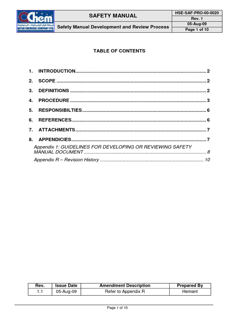 Safety Manual Development and Review Process | PDF | Safety | Risk