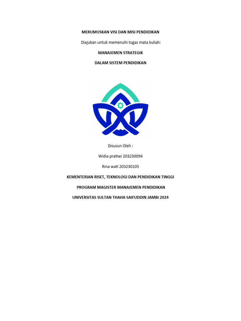 Makalah Merumuskan Visi Dan Misi Pendidikan | PDF