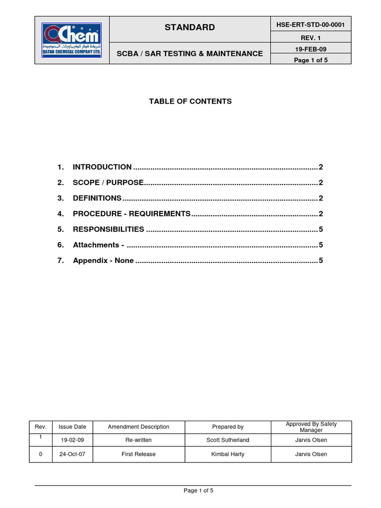 SCBA Cylinder Testing and Maintenance | Download Free PDF | Safety ...