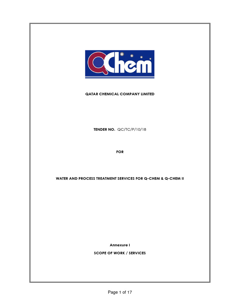 Scope of Work For Q-Chem and Q-Chem II | PDF | Water | Corrosion