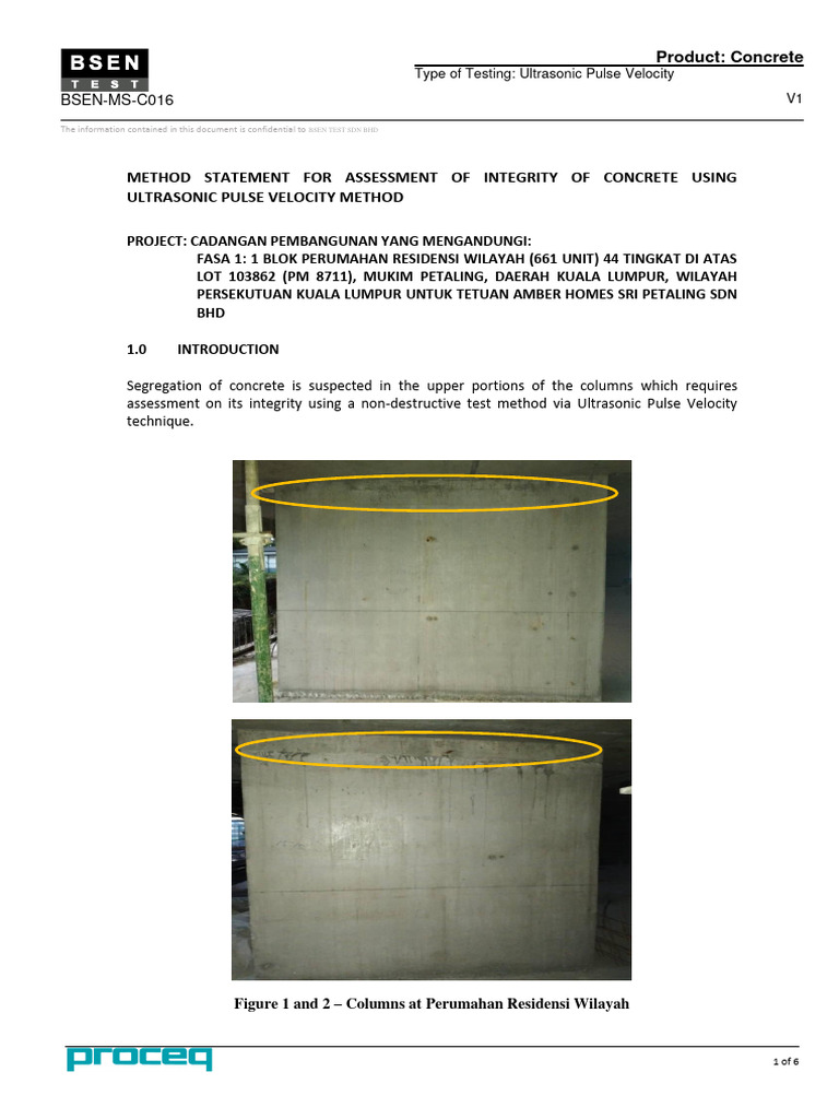 MOS UPV-Integrity Quality Rating (Buildcon) | PDF | Concrete