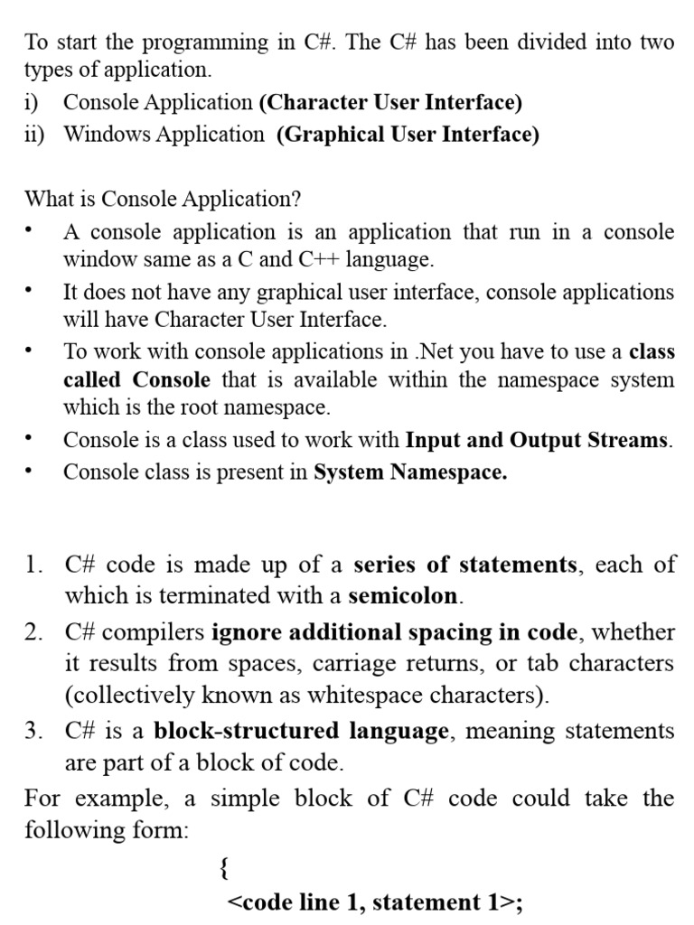 Console Class | PDF | C Sharp (Programming Language) | Command Line Interface