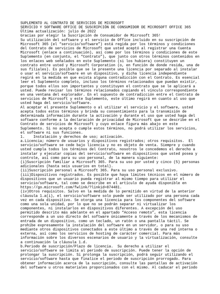 ClientSub M365 Eula | PDF | Hardware de la computadora | Microsoft
