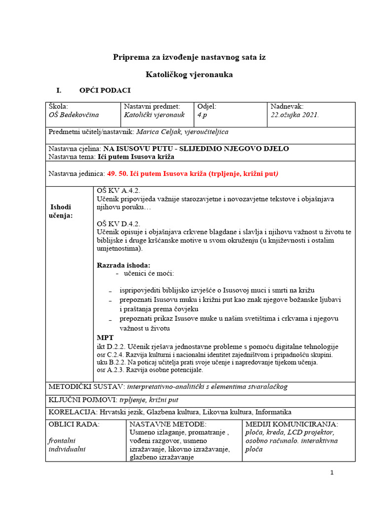 49 50 Priprema Ici Putem Isusova Kriza Trpljenje Krizni Put | PDF