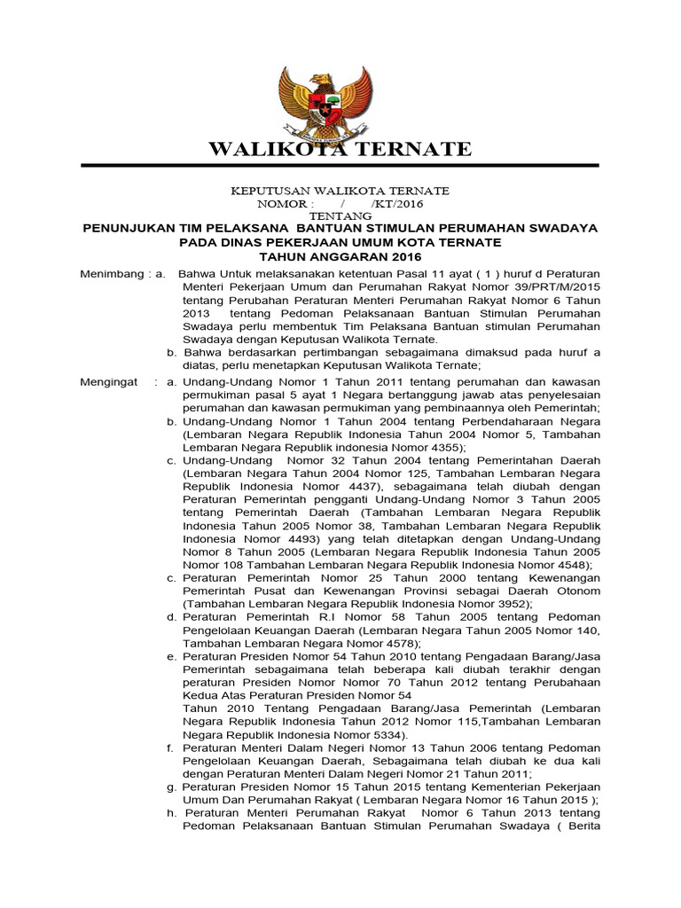 SK Pokja PKP Perumahan 2016 | PDF