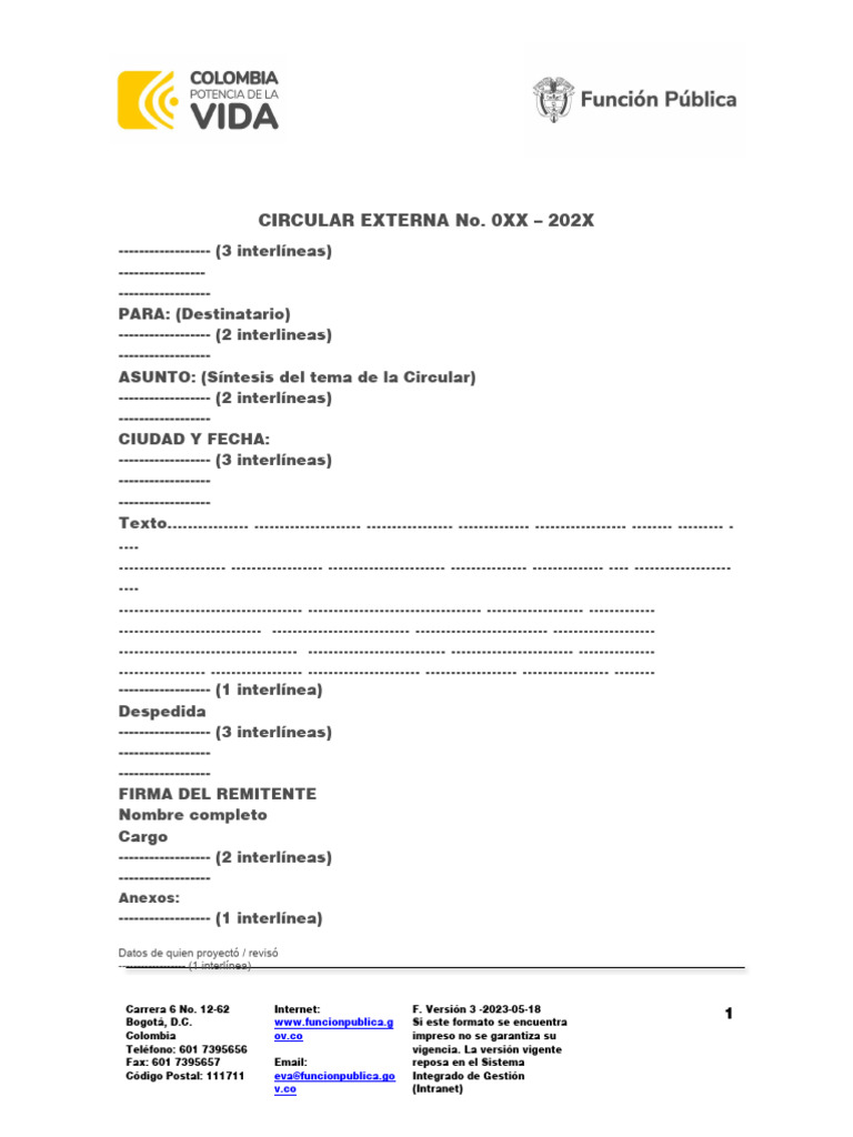 Circular Externa Formatos Generales v3 | PDF | Informática ...