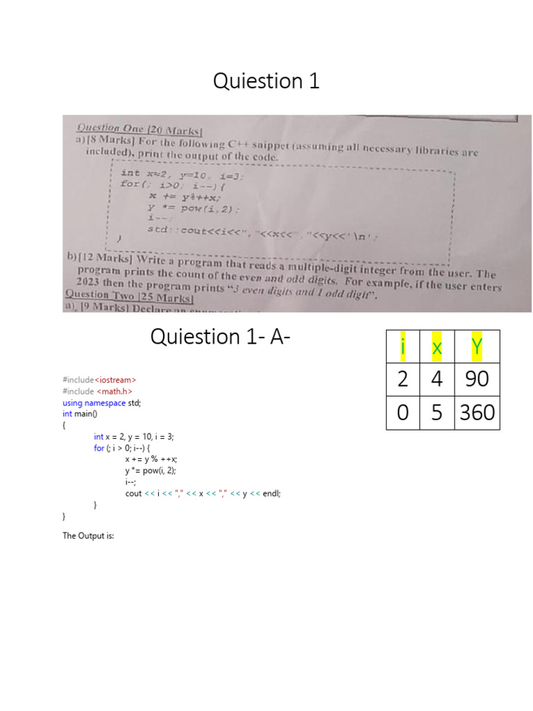 Answer Exam 2023comp104 | PDF | Computer Programming