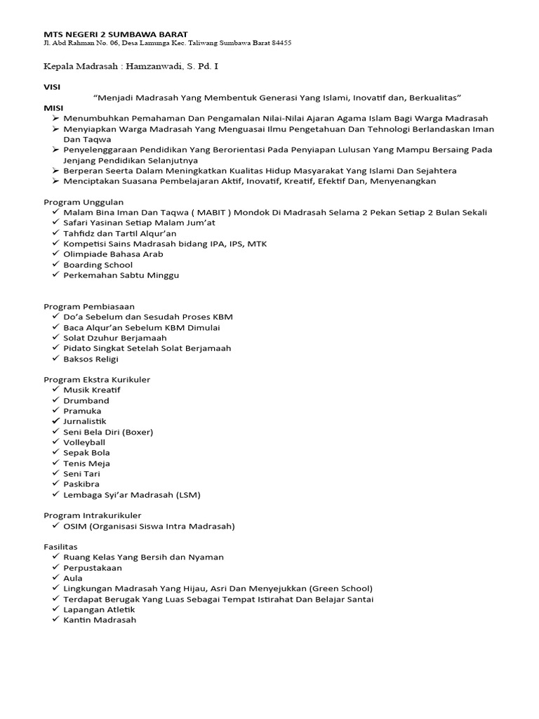 DATA FORMULIR PPDB MTSN 2 KSB 2023 | PDF